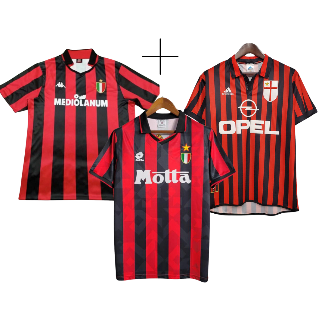 Milan 1989 + Milan 1994 + Milan 2000 – Retro Soccer Kit