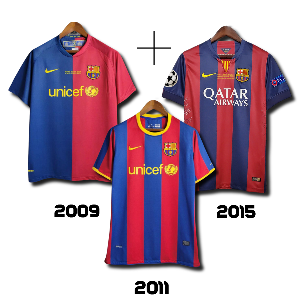 Barcelona 2009 + Barcelona 2011 + Barcelona 2015 – Retro Soccer Kit