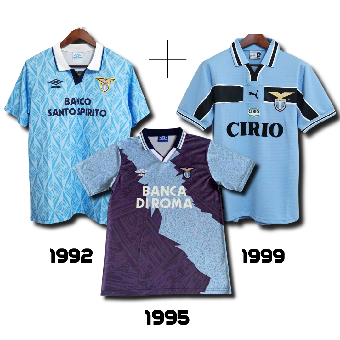 Lazio 1992 + Lazio 1995 + Lazio 1999 – Retro Soccer Kit