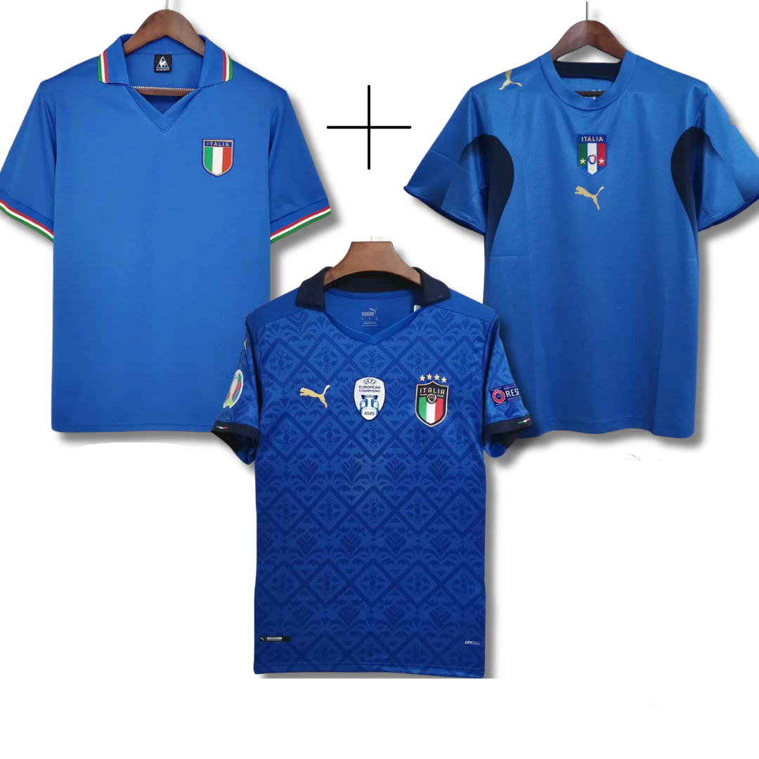 Italia 1982 + Italia 2020 + Italia 2006 – Retro Soccer Kit