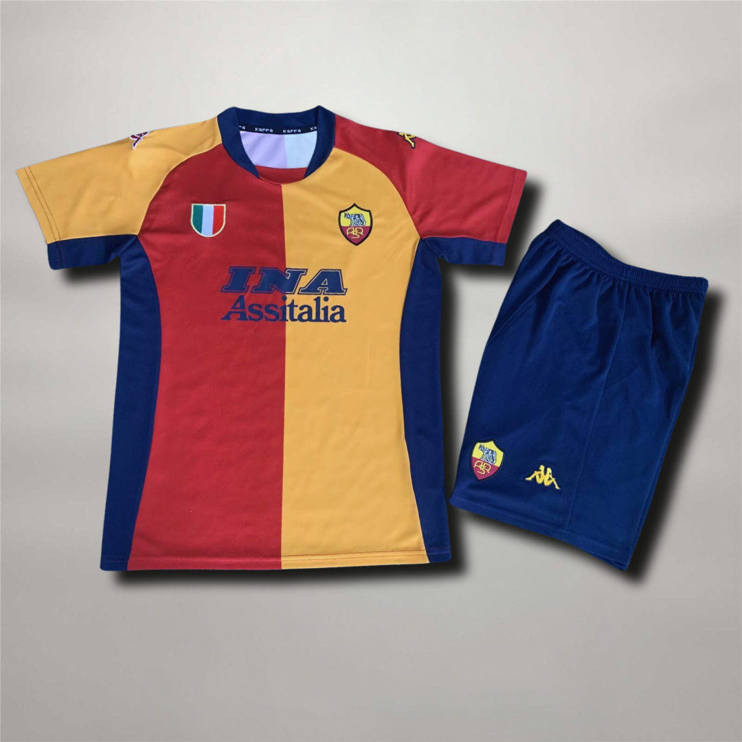 Roma Completo Home 2001/02 - BAMBINO – Retro Soccer Kit