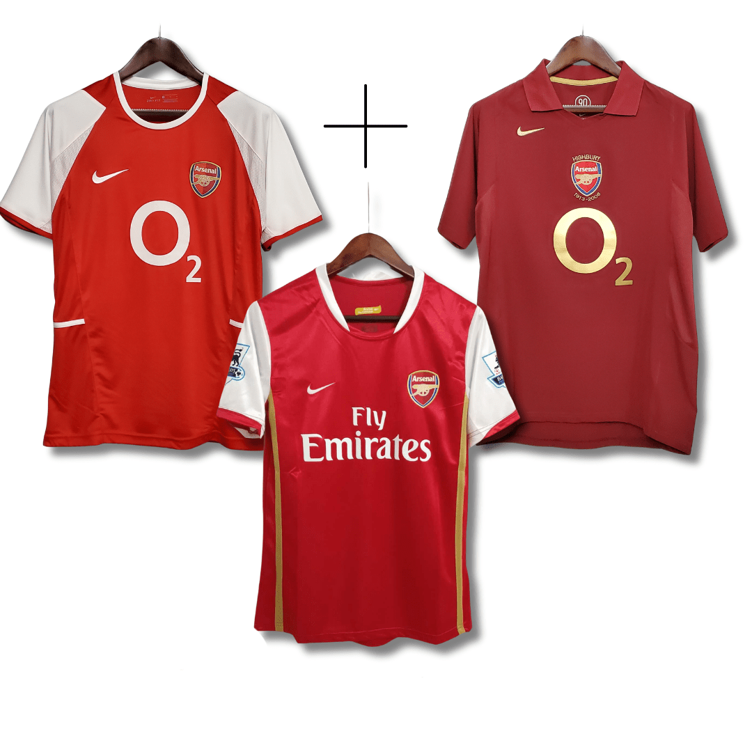 Arsenal 2007 + Arsenal 2006 + Arsenal 2004 – Retro Soccer Kit