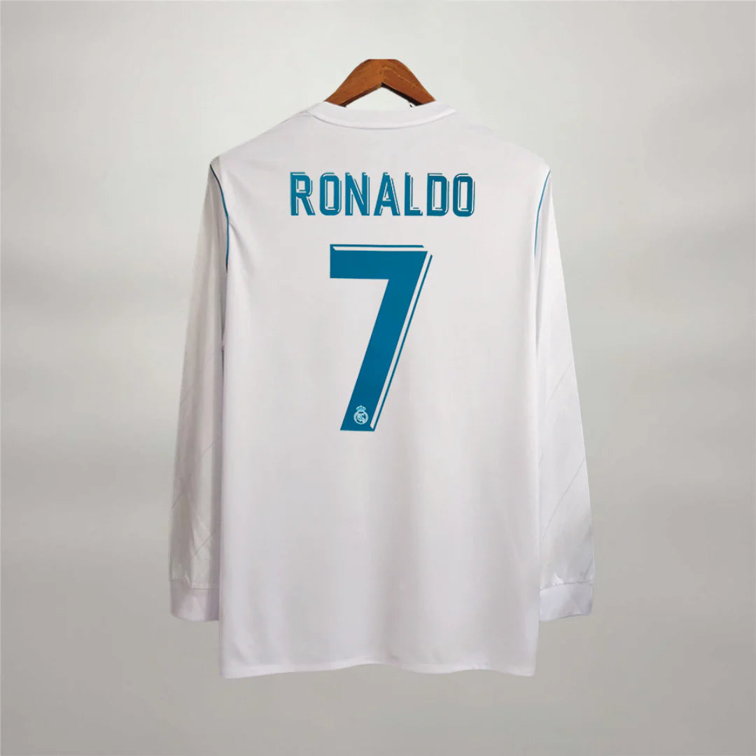 Cristiano Ronaldo CR7 Real Madrid Long Home Jersey 2018 – Retro Soccer Kit